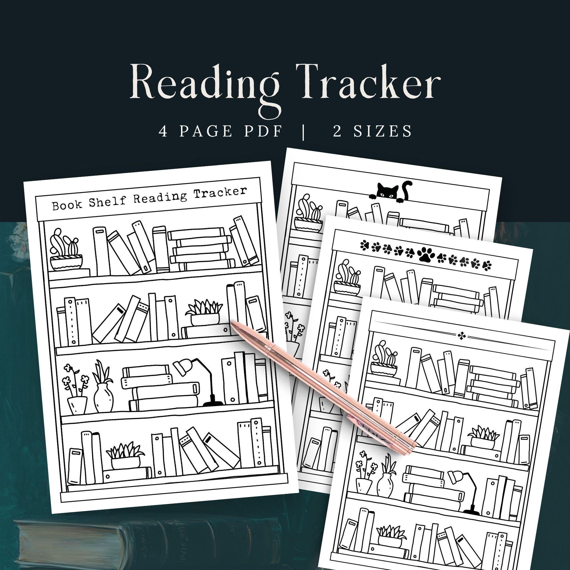 Bookshelf Reading Tracker, INSTANT DOWNLOAD, Bookshelf Reading Log ...