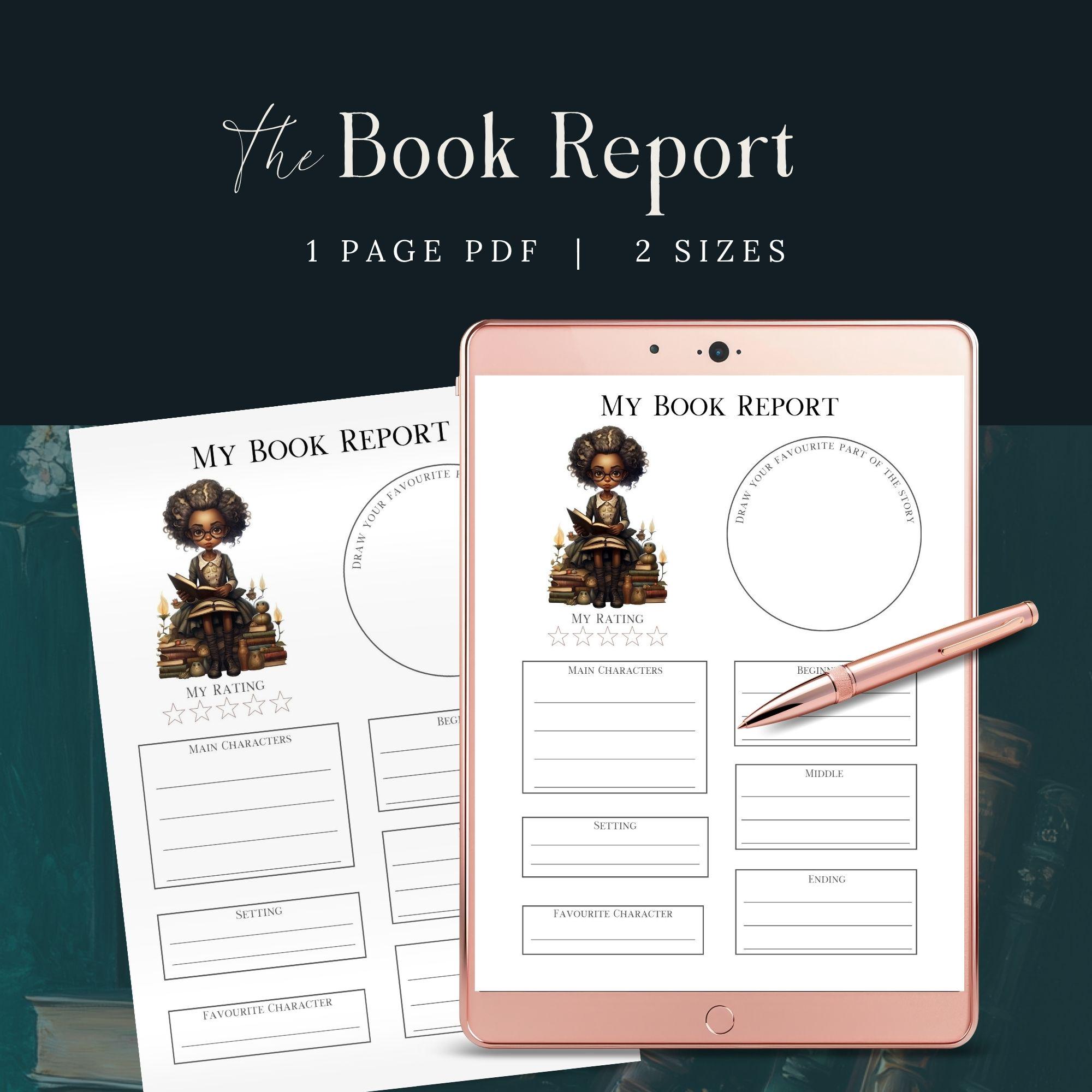 Girls Kids Book Report Printable, Children Book Review Worksheet ...