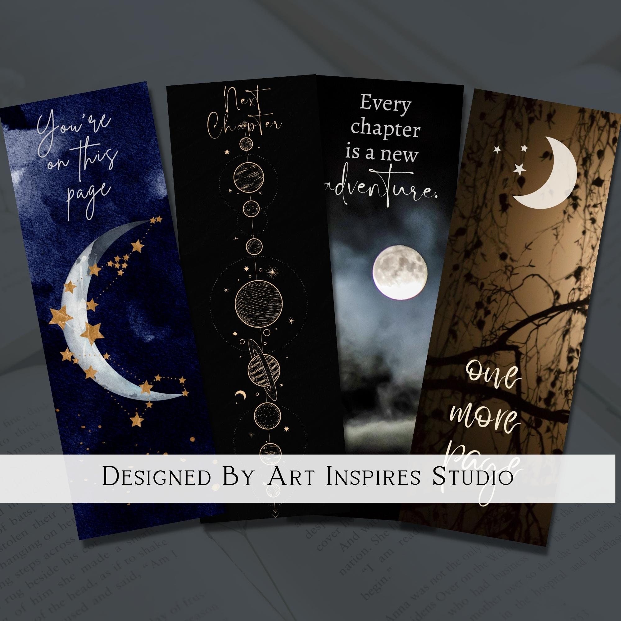 Night Bookmarks, Moon and Stars, INSTANT DOWNLOAD, Book Gift ...