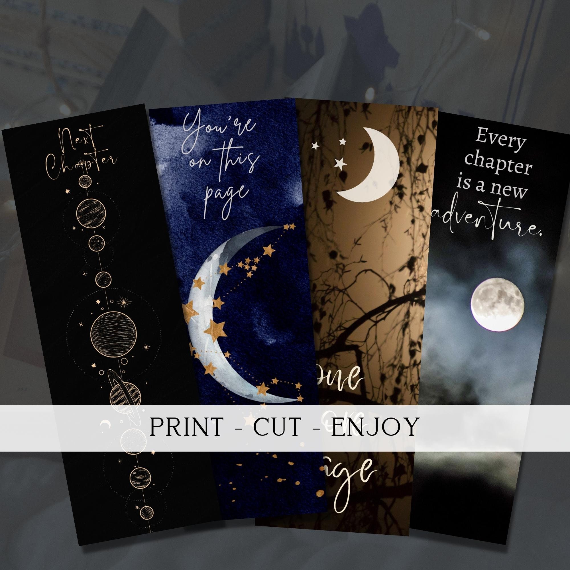 Night Bookmarks, Moon and Stars, INSTANT DOWNLOAD, Book Gift ...