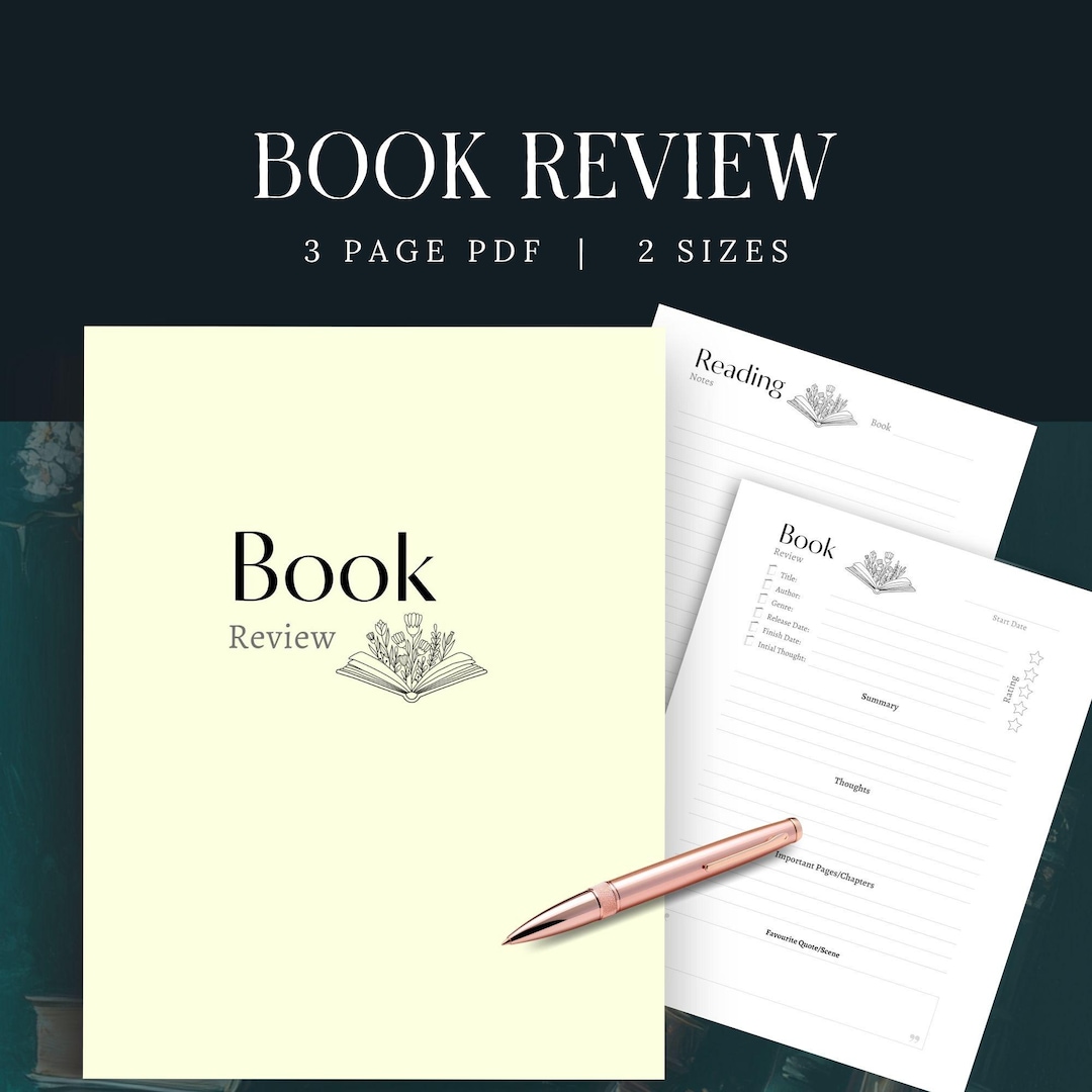 Printable Book Review Kit, Reading Journal, Book Printable, Reading ...