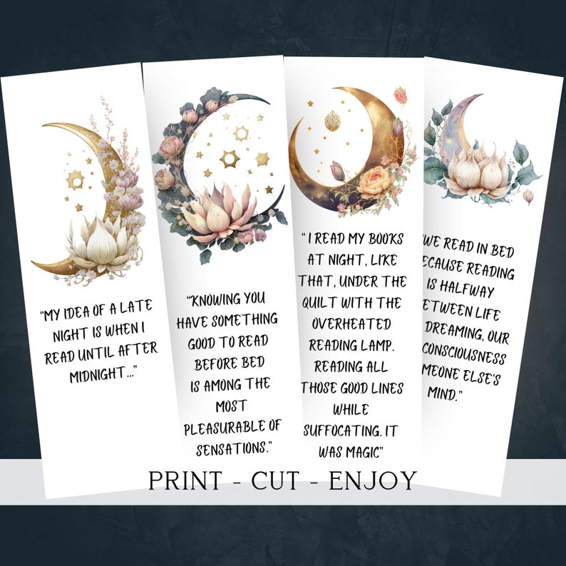 Illustrated Moon Bookmarks INSTANT DOWNLOAD Printable - Etsy