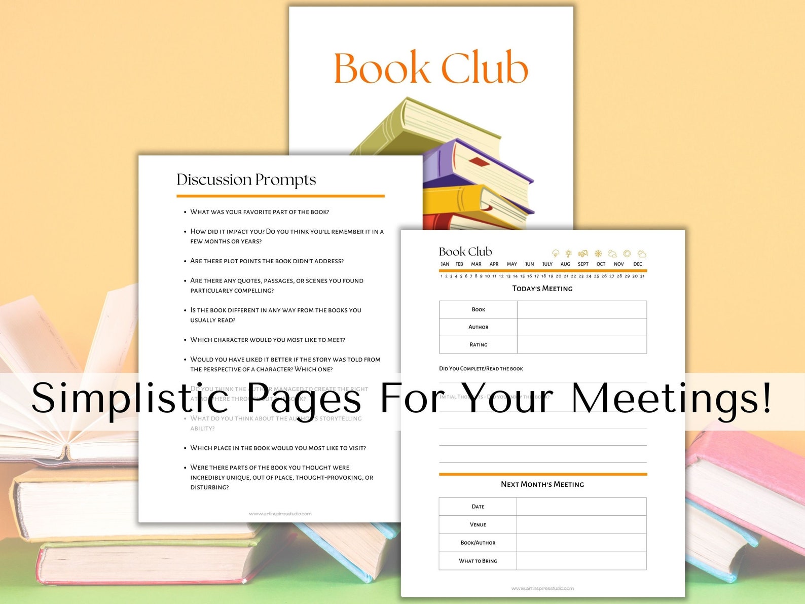 Printable Book Club Planner Book Club Discussion Book - Etsy