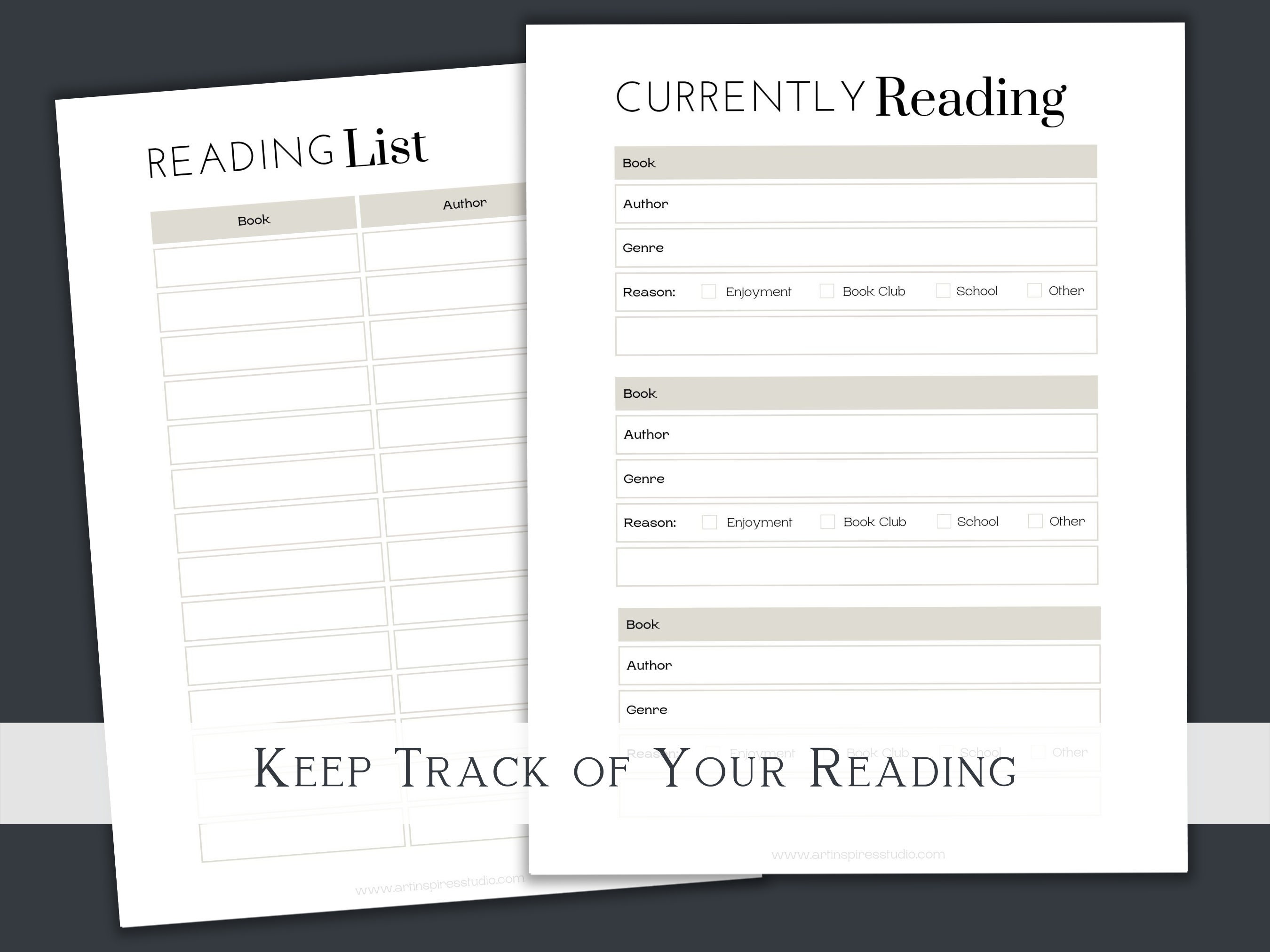 Book Journal Planner, Printable Reading Planner, Reading Log, Reading ...