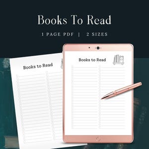 Books to Read List, PRINTABLE Reading Worksheet, Book Tracker, Reading ...