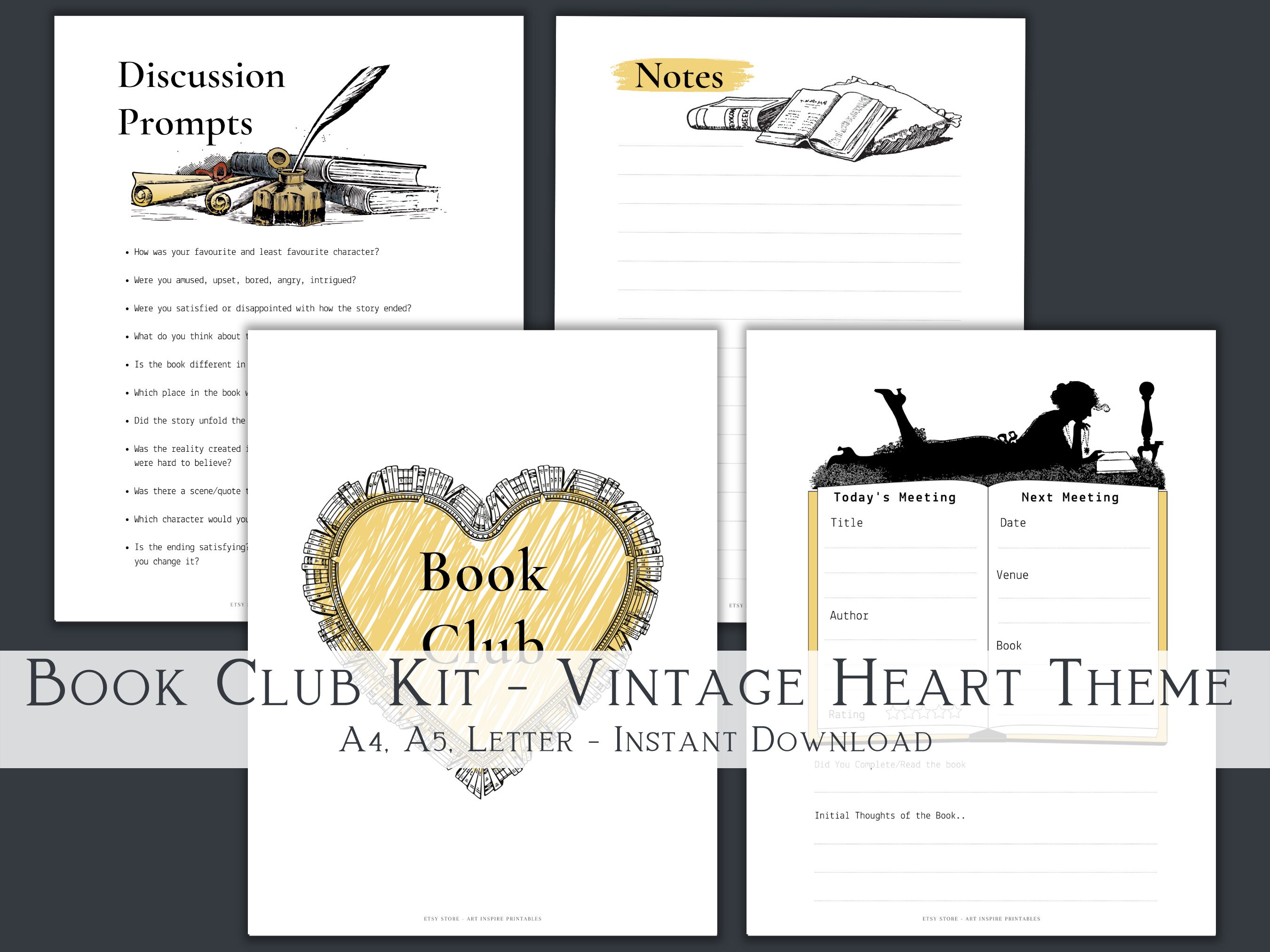 Book Club Kit Printable. Book Club Planner Book Club - Etsy