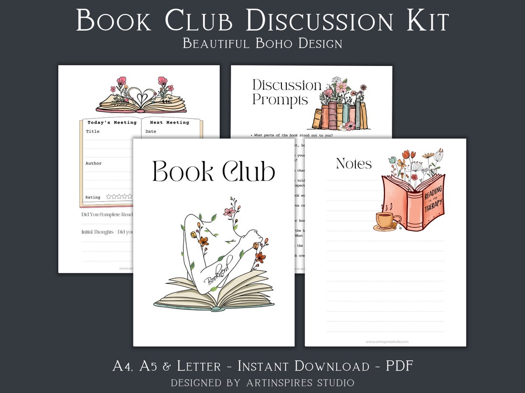 Book Club Planner, Book Club Discussion Bundle, Reading Journal ...