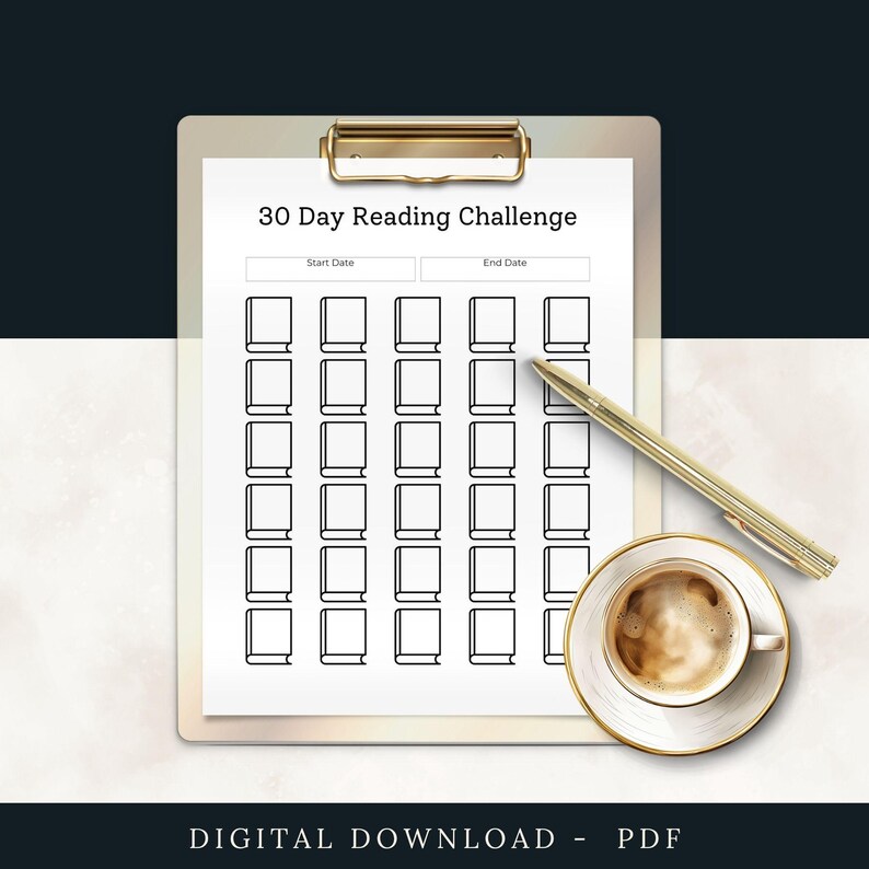 30 Book Challenge, INSTANT DOWNLOAD, Library Reading Log, Printable ...