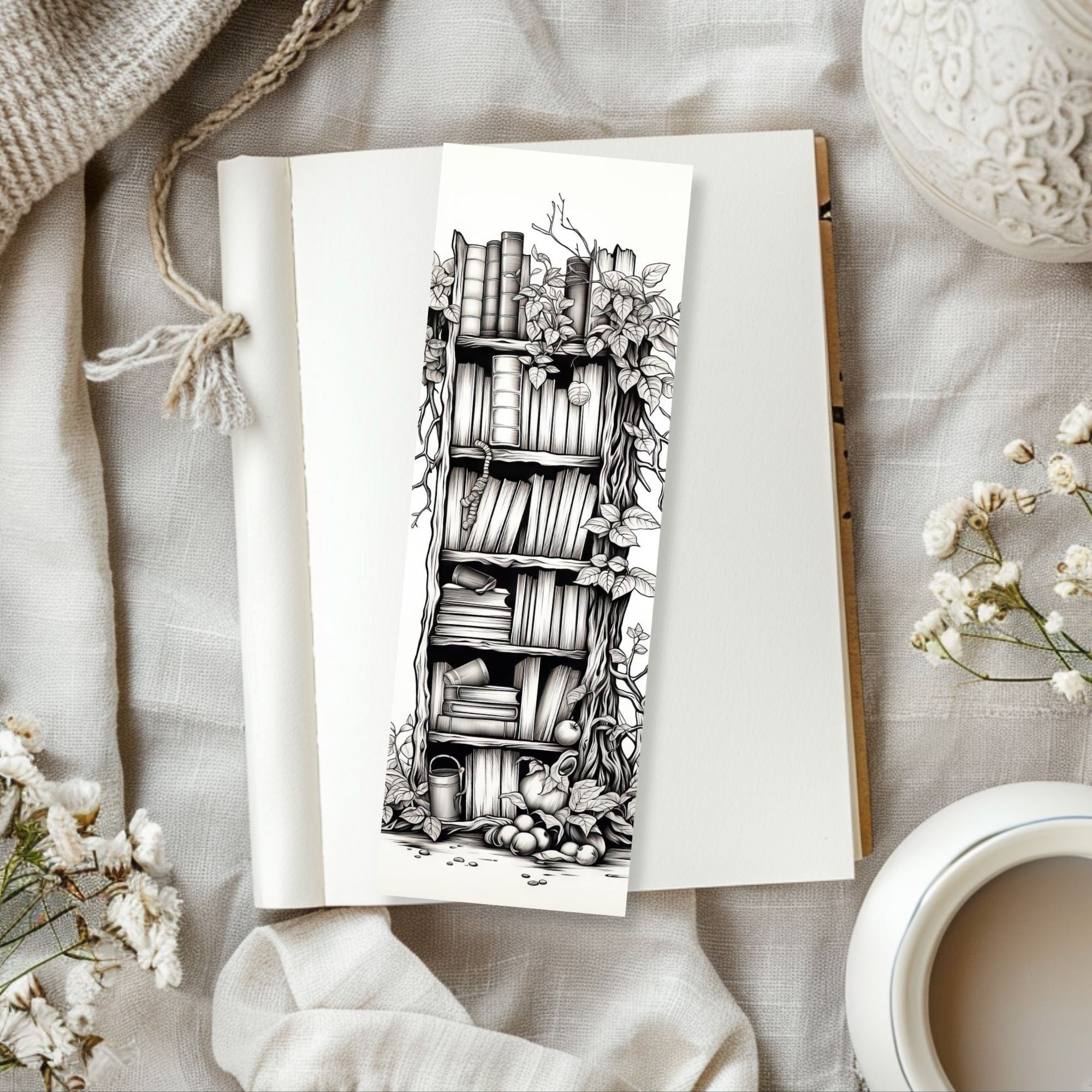 Colour in Bookshelf Bookmarks, INSTANT DOWNLOAD, Coloring in Bookmarks ...