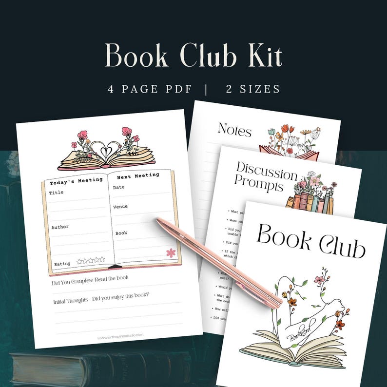 Book Club Planner, Book Club Discussion Bundle, Reading Journal ...