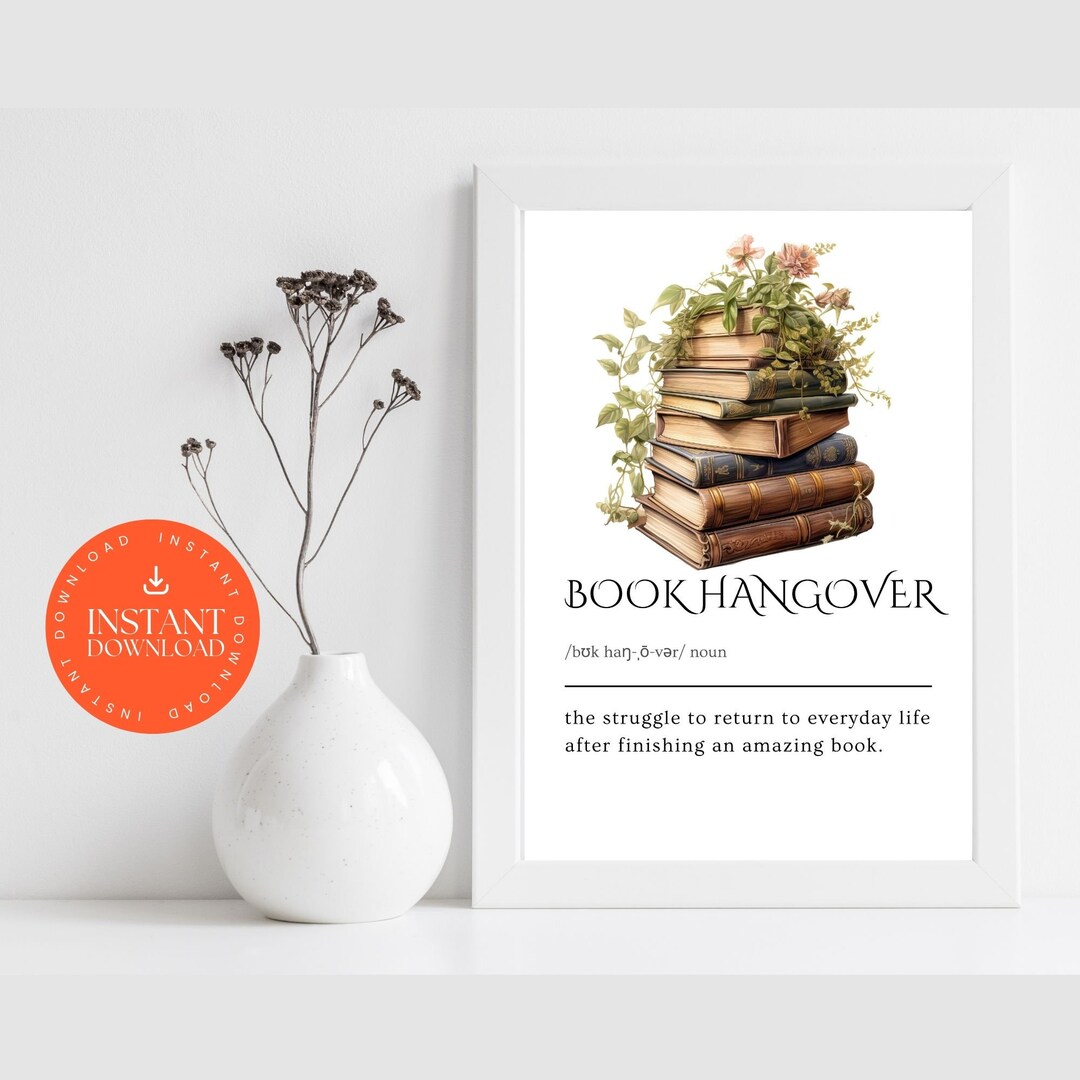Book Hangover Definition Wall Art, DOWNLOAD, Library Poster Printable ...