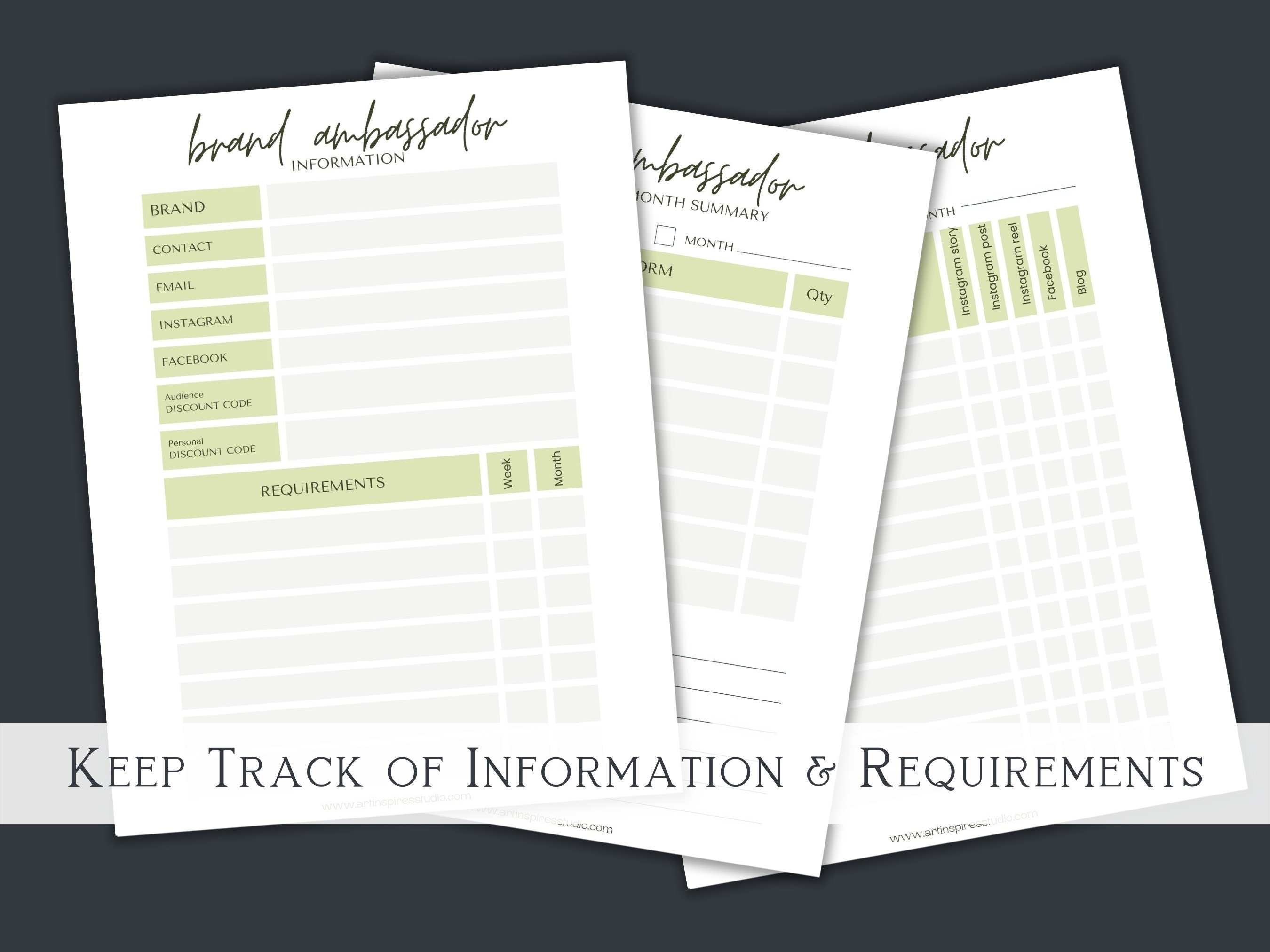 Brand Ambassador Kit, Brand Ambassador Planner, Brand Planner, Brank ...