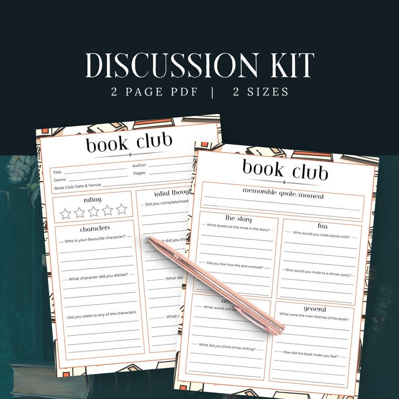 Book Club Printable, Book Club Discussions, DOWNLOAD, Questions for ...