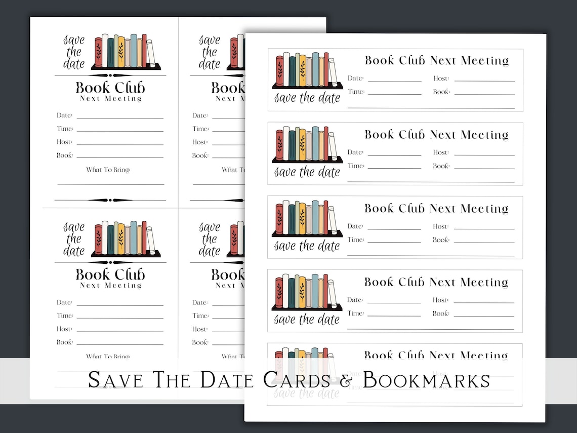 Book Club Save the Date, Book Club Kit, Book Club Printables, Book Club ...