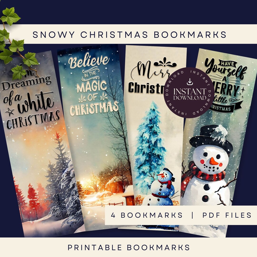 Christmas Printable Bookmarks, Christmas Book Gift, Christmas Wishes ...
