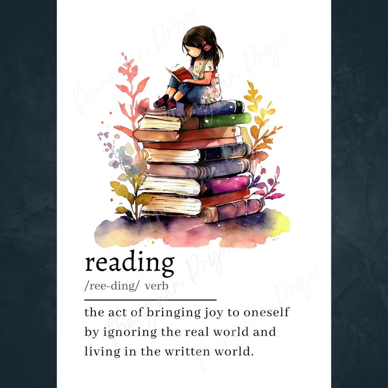 Reading Definition Wall Art, DOWNLOAD, Library Poster, Book Club Gift ...