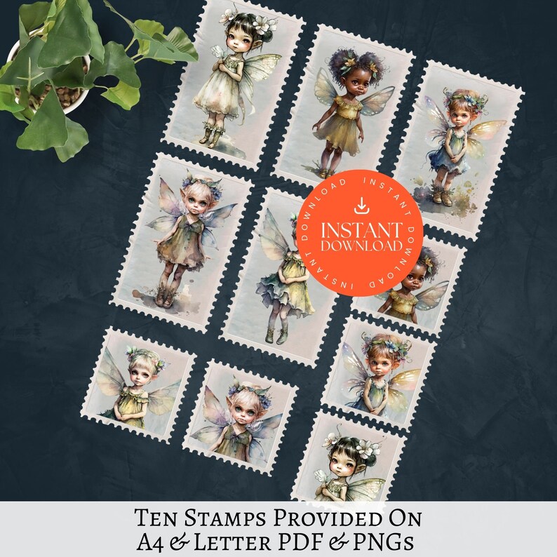 Fairy Journal Stamps, INSTANT DOWNLOAD, Junk Journal Embellishments ...