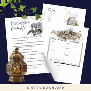 Summer Book Club Planner, Book Club Discussion Bundle, Reading Journal ...