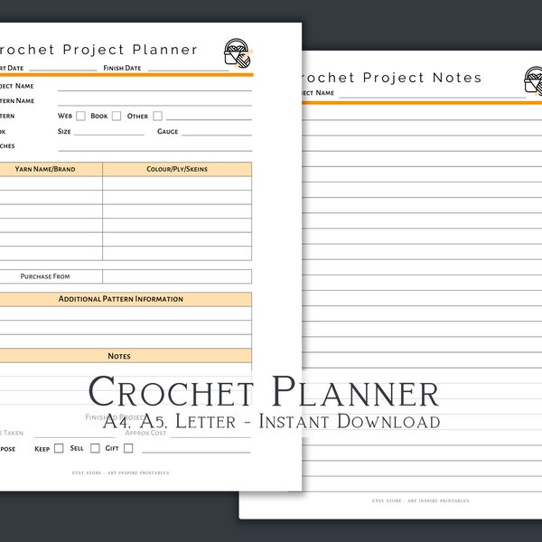 Printable Crochet Project Planner - Etsy