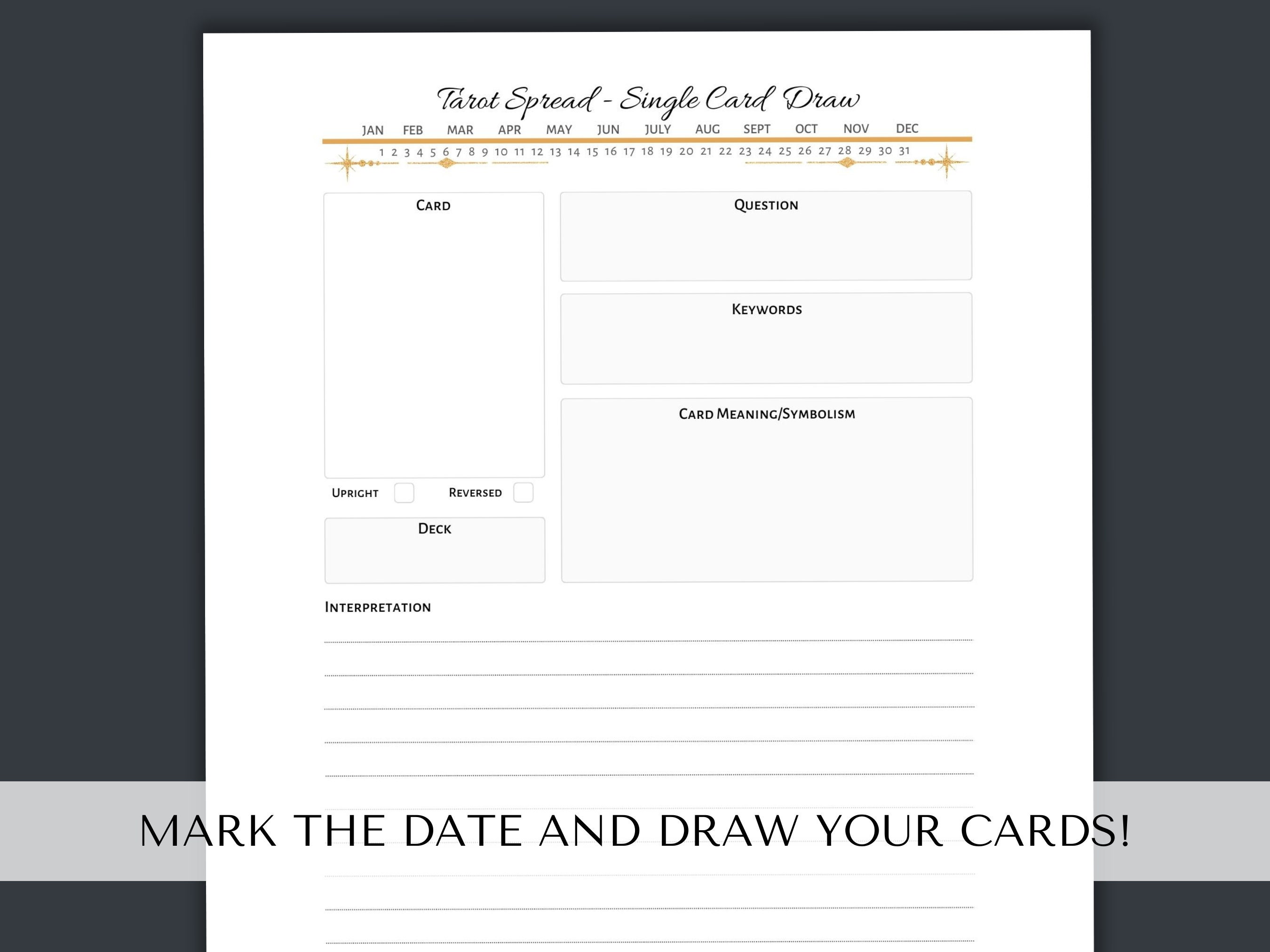 Tarot Journal Printable, Tarot Spreads Bundle, Printable Tarot Layouts ...