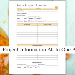 Resin Project Printable Resin Planner PDF Resin Printable - Etsy