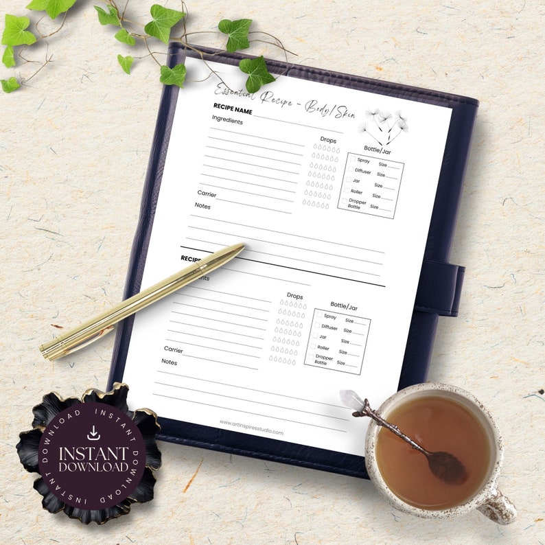 Essential Oil Planner, Essential Oil Journal, Essential Oil Recipes ...