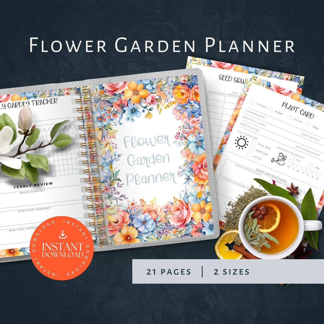 Garden Journal Planner, INSTANT DOWNLOAD, Flower Growing Tracker ...