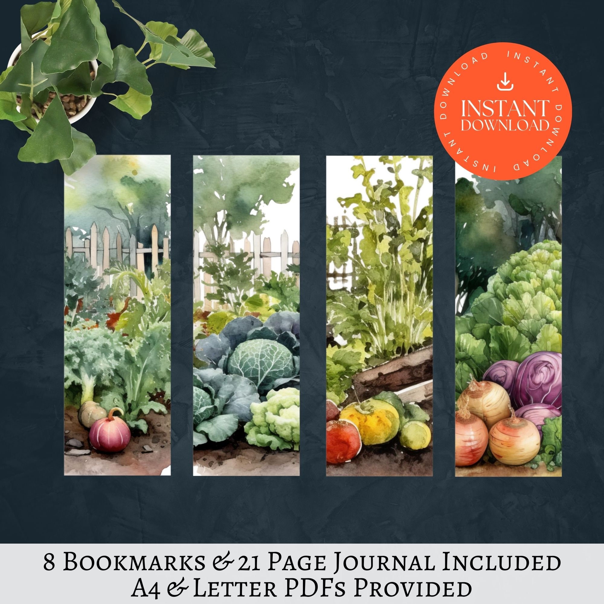 Fruit and Vegetable Gardener Bundle, DOWNLOAD, Garden Journal, Watering ...
