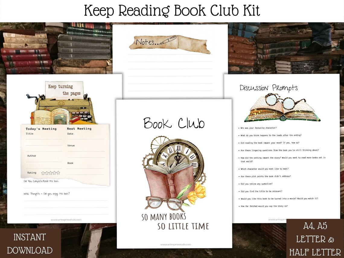 Keep Reading Book Club Planner Book Club Discussion Book - Etsy