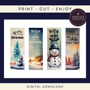 Christmas Printable Bookmarks, Christmas Book Gift, Christmas Wishes ...