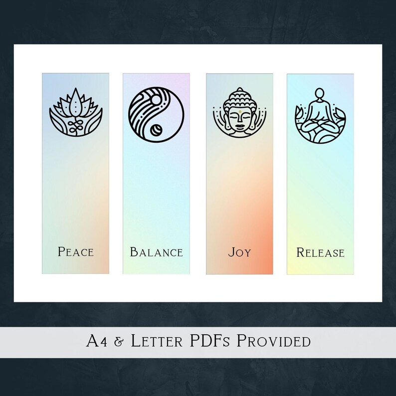 Printable Zen Bookmarks, INSTANT DOWNLOAD, Printable Bookmark, Book ...