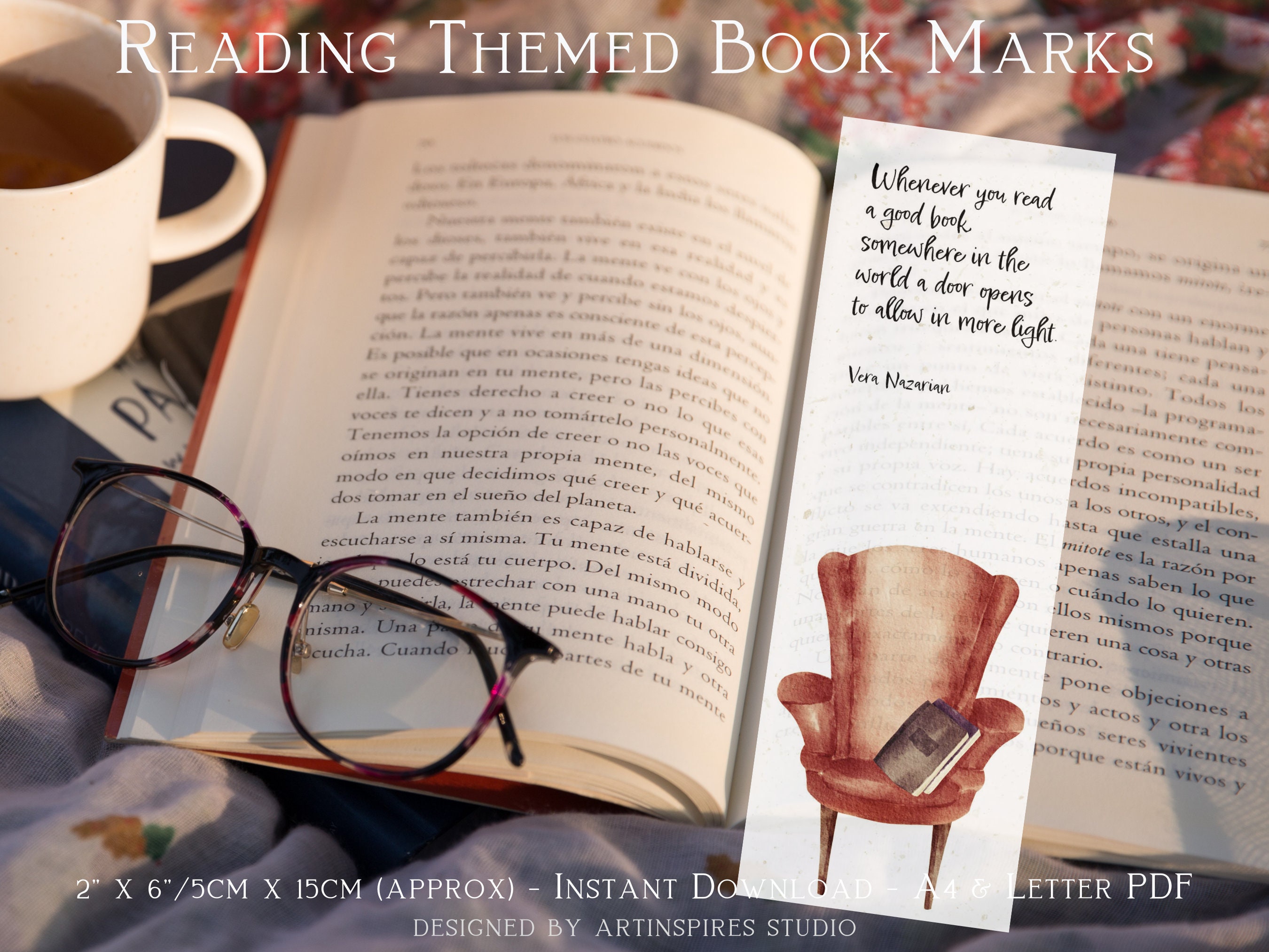 Quote Bookmark Printable Reading Book Gift Teacher - Etsy