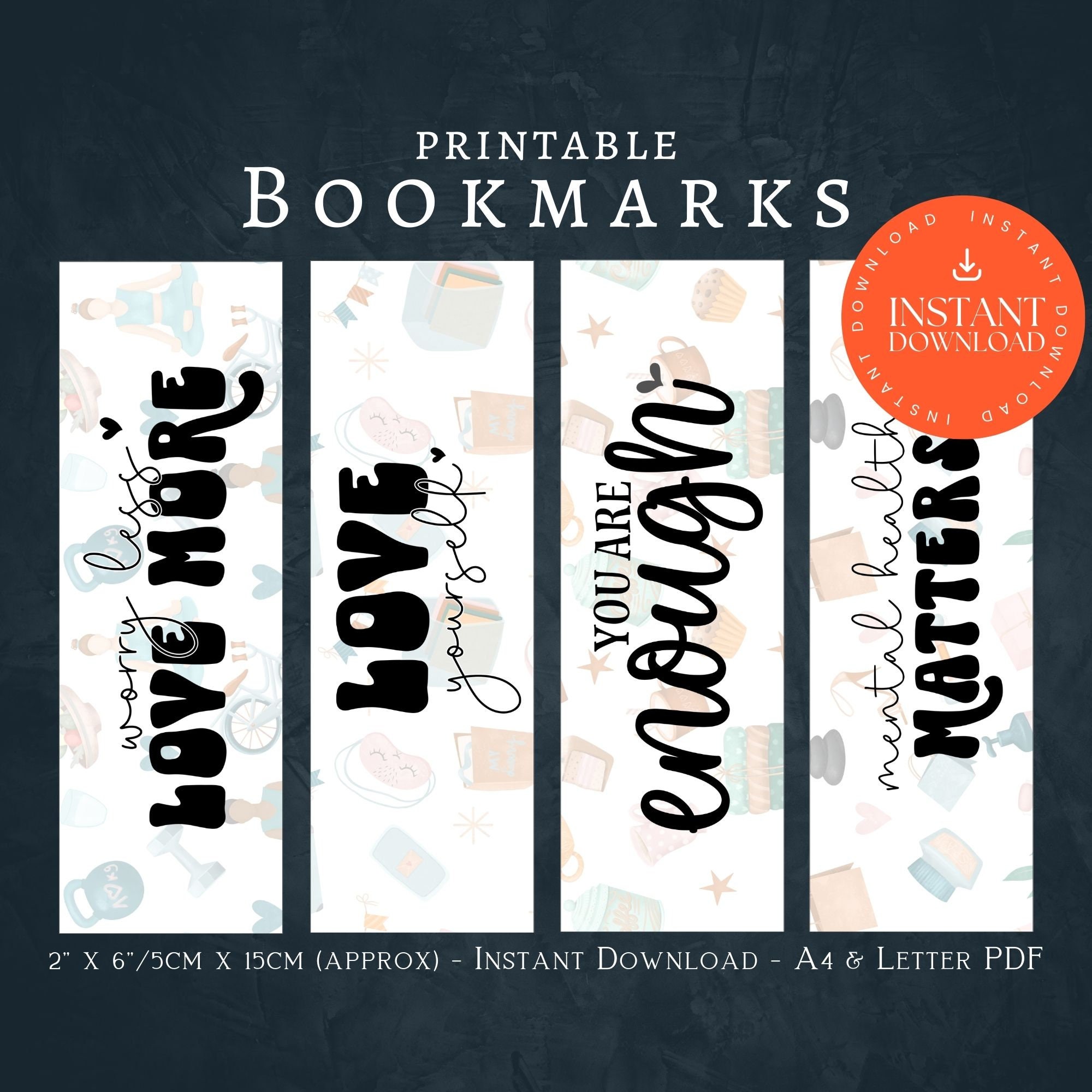 Printable Affirmation Bookmarks, INSTANT DOWNLOAD, Printable Bookmark ...