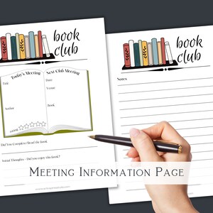 Book Club Planner, Book Club Discussion Bundle, Reading Journal ...