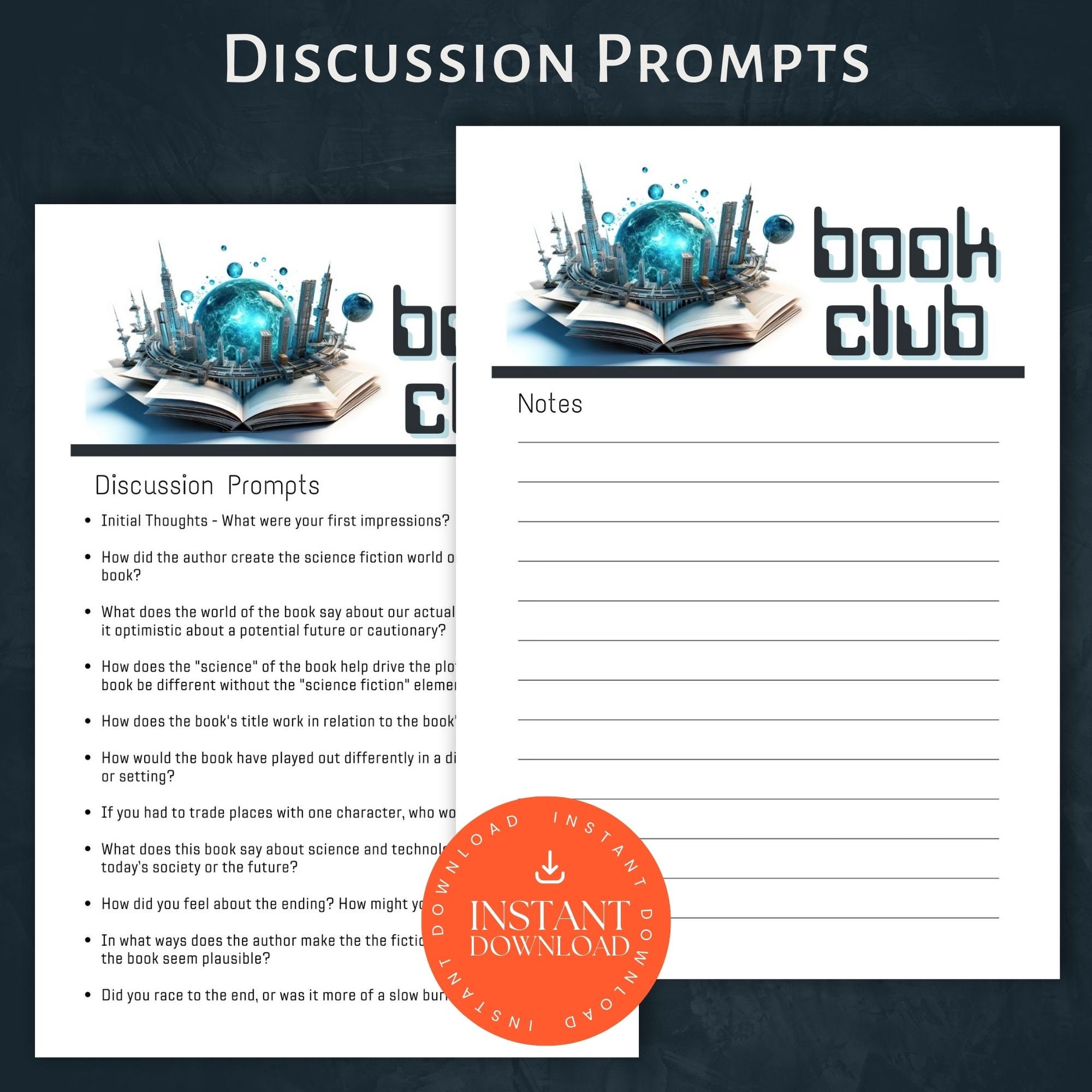 Sci Fi Book Club Printable Science Fiction Discussions - Etsy