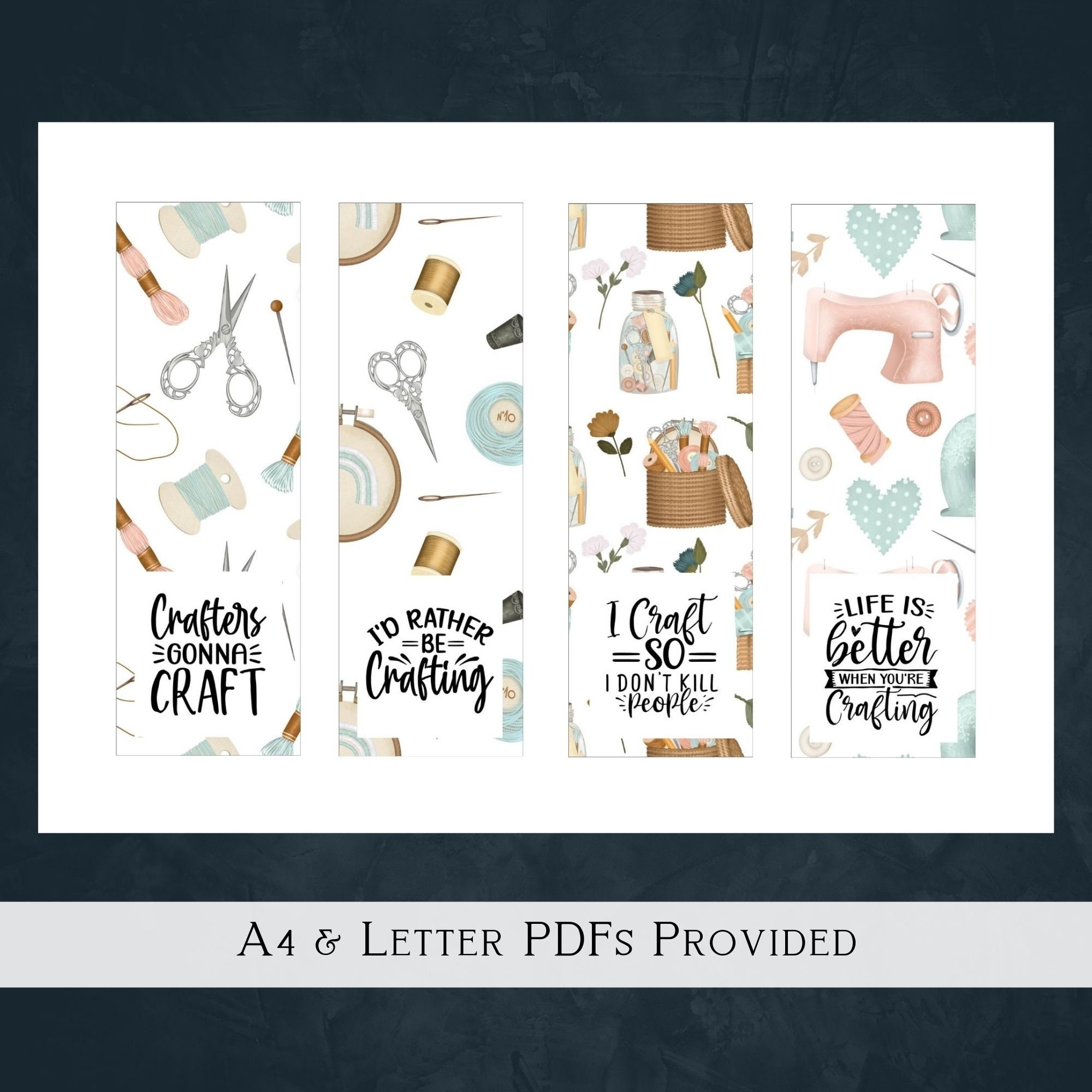 Printable Craft Quote Bookmarks, INSTANT DOWNLOAD, Printable Bookmark ...