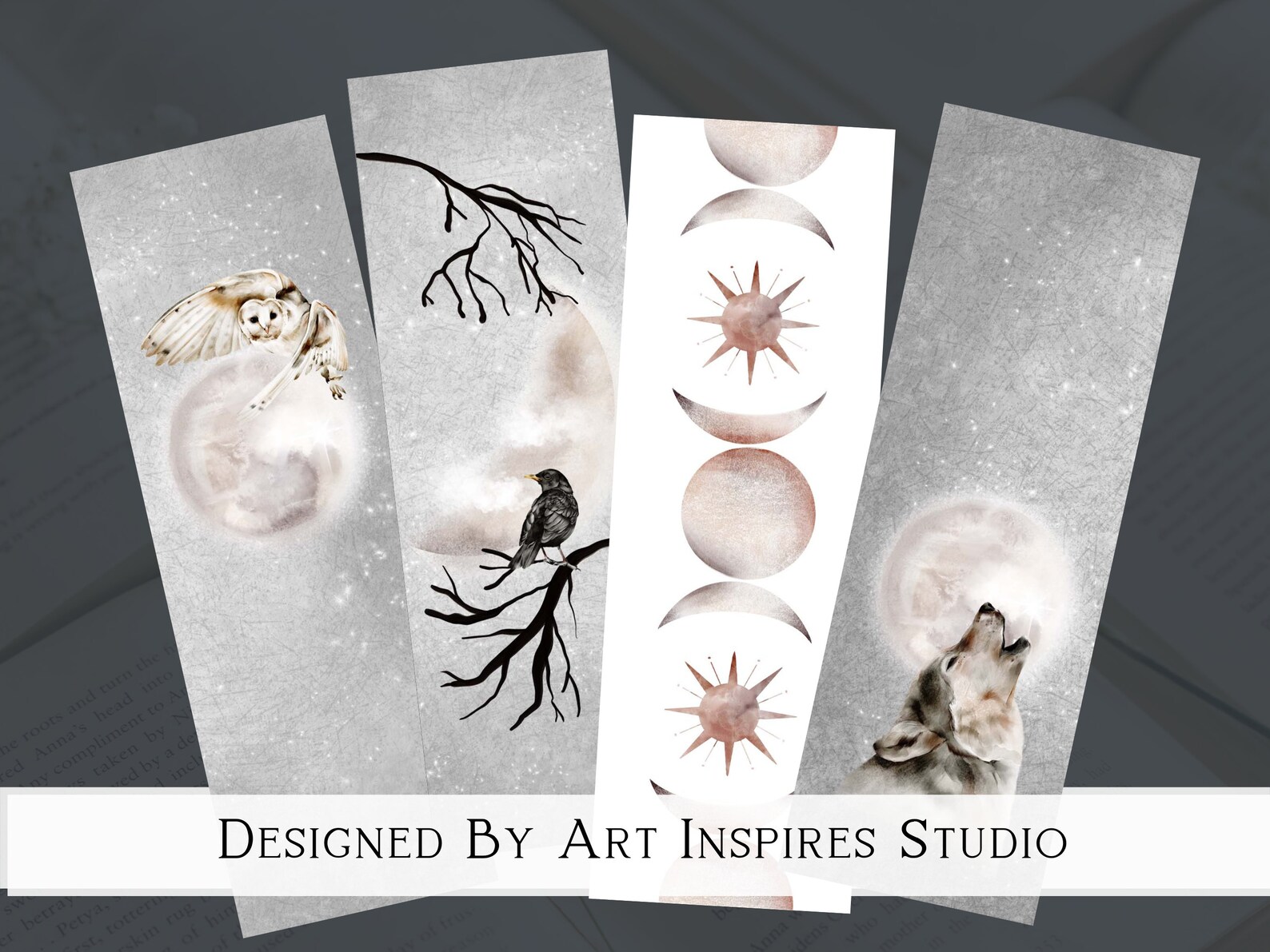 Moon Printable Bookmarks Full Moon Book Gift Lunar - Etsy