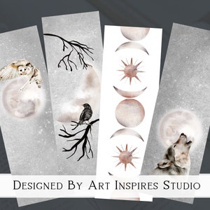 Moon Printable Bookmarks Full Moon Book Gift Lunar - Etsy