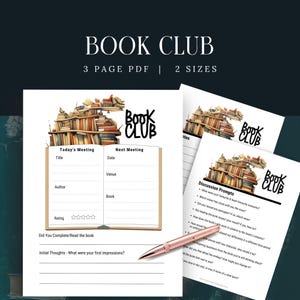 Book Club Kit, INSTANT DOWNLOAD, Reading Group Resources, Printable ...