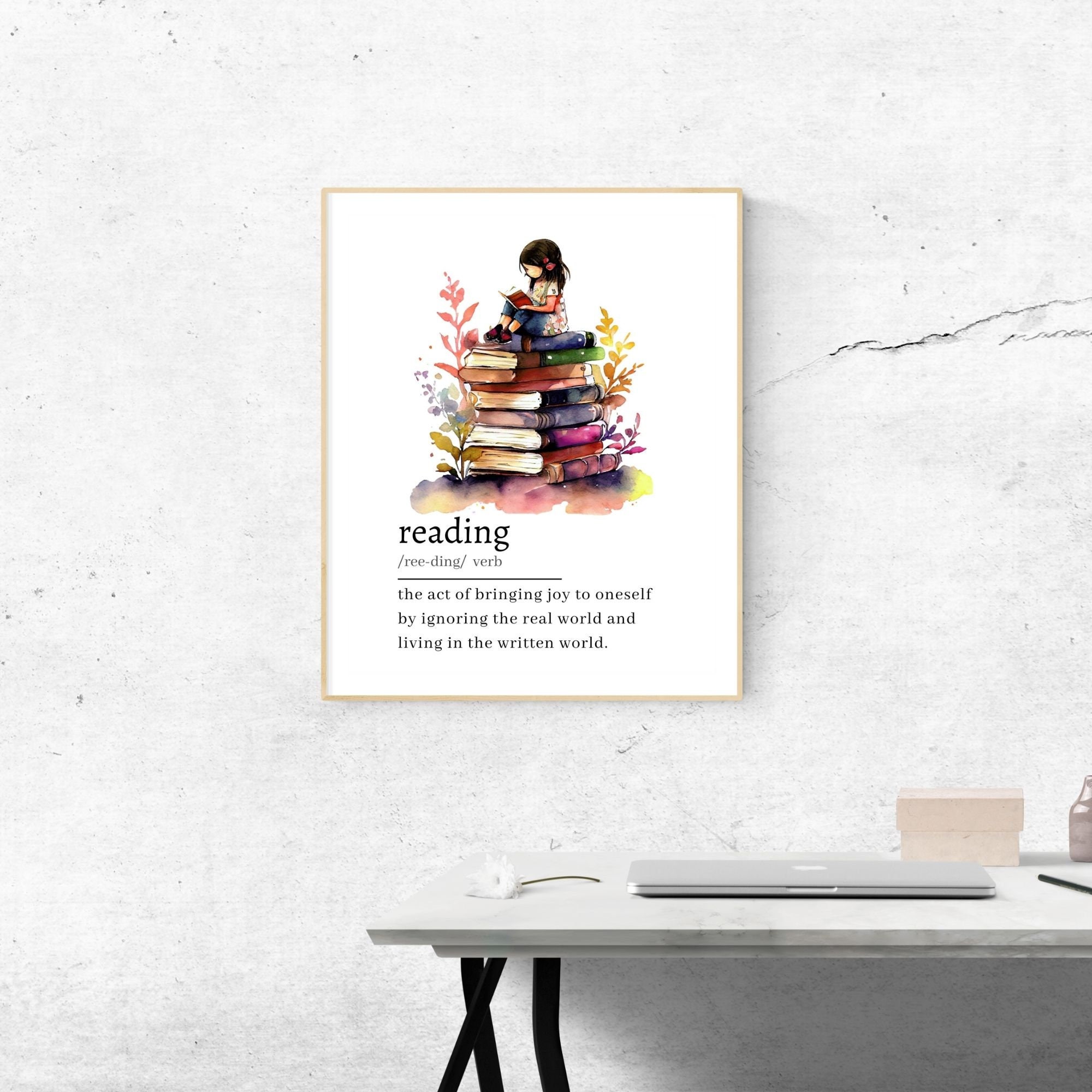 Reading Definition Wall Art, DOWNLOAD, Library Poster, Book Club Gift ...