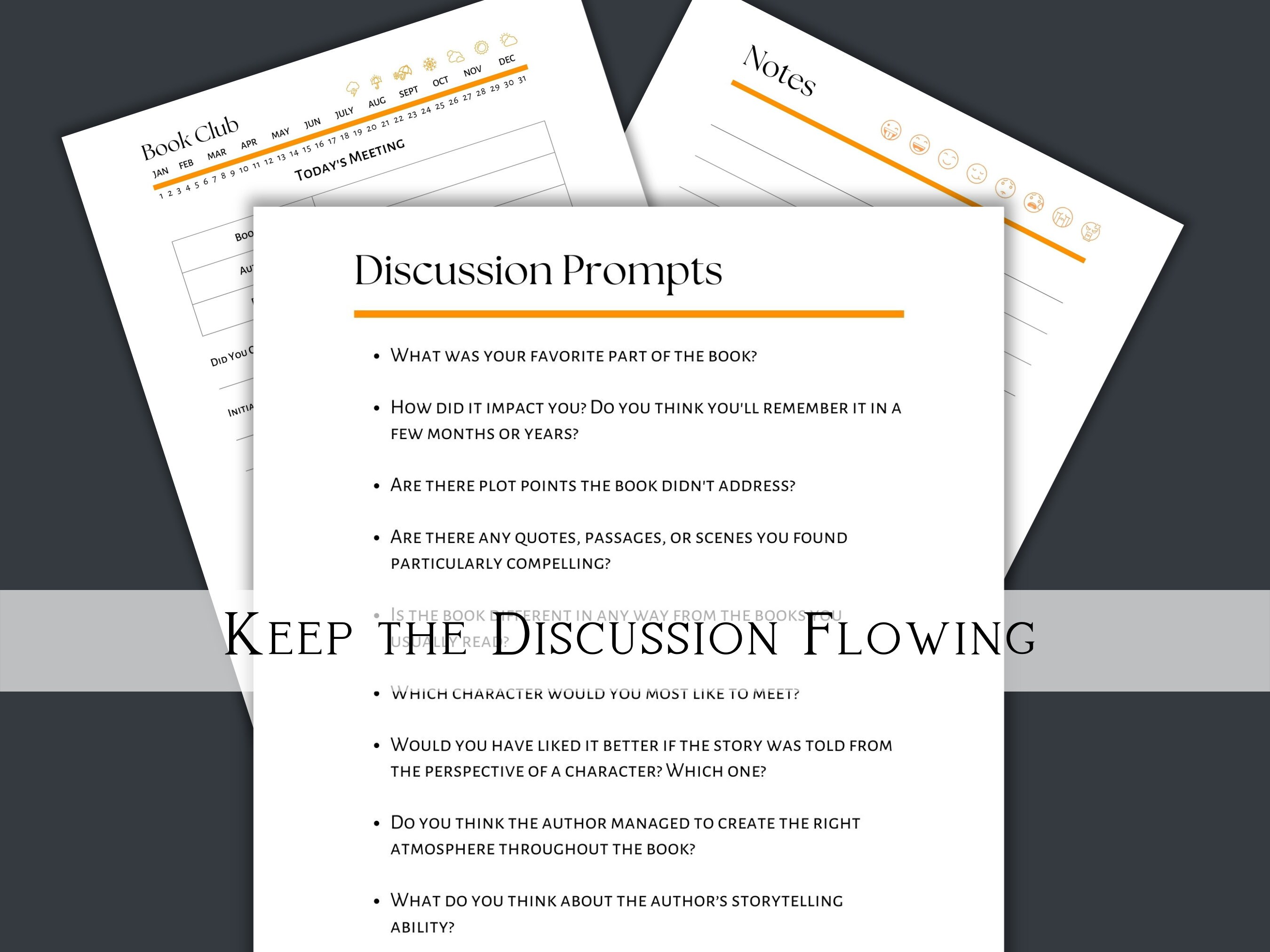 Printable Book Club Planner Book Club Discussion Book - Etsy