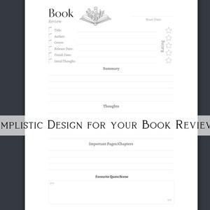 Printable Book Review Kit, Reading Journal, Book Printable, Reading ...