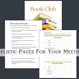 Printable Book Club Planner, Book Club Discussion, Book Review, Reading ...
