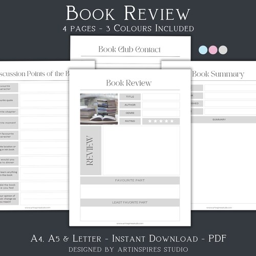 Book Club Planner Book Club Discussion Bundle Reading - Etsy