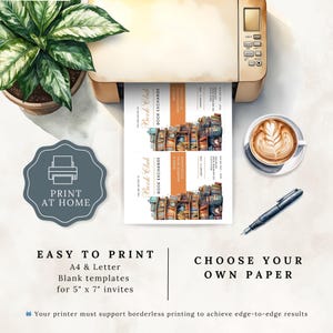 Book Swap Invite Template, CANVA, Holiday Book Exchange, Editable Book ...