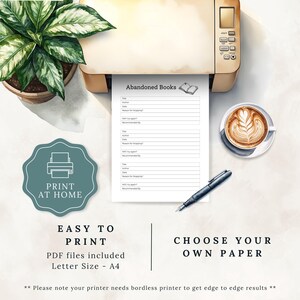 Abandoned Books Log, DNF Book PDF, Reading Journal, Unfinished Reads ...