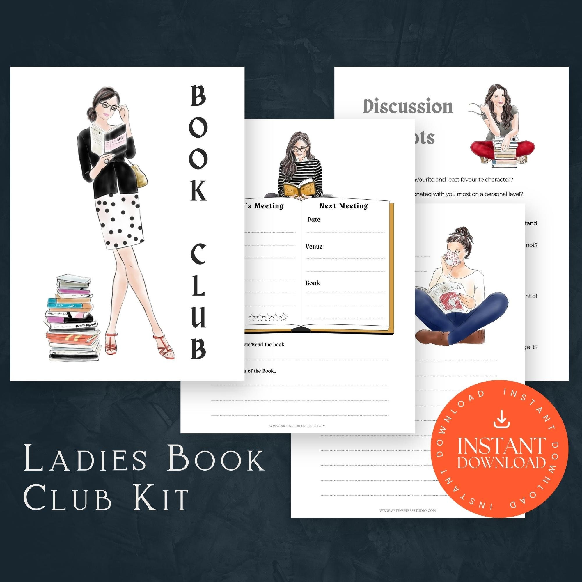 Ladies Book Club Planner, Book Club Discussion, Book Gift, Reading ...