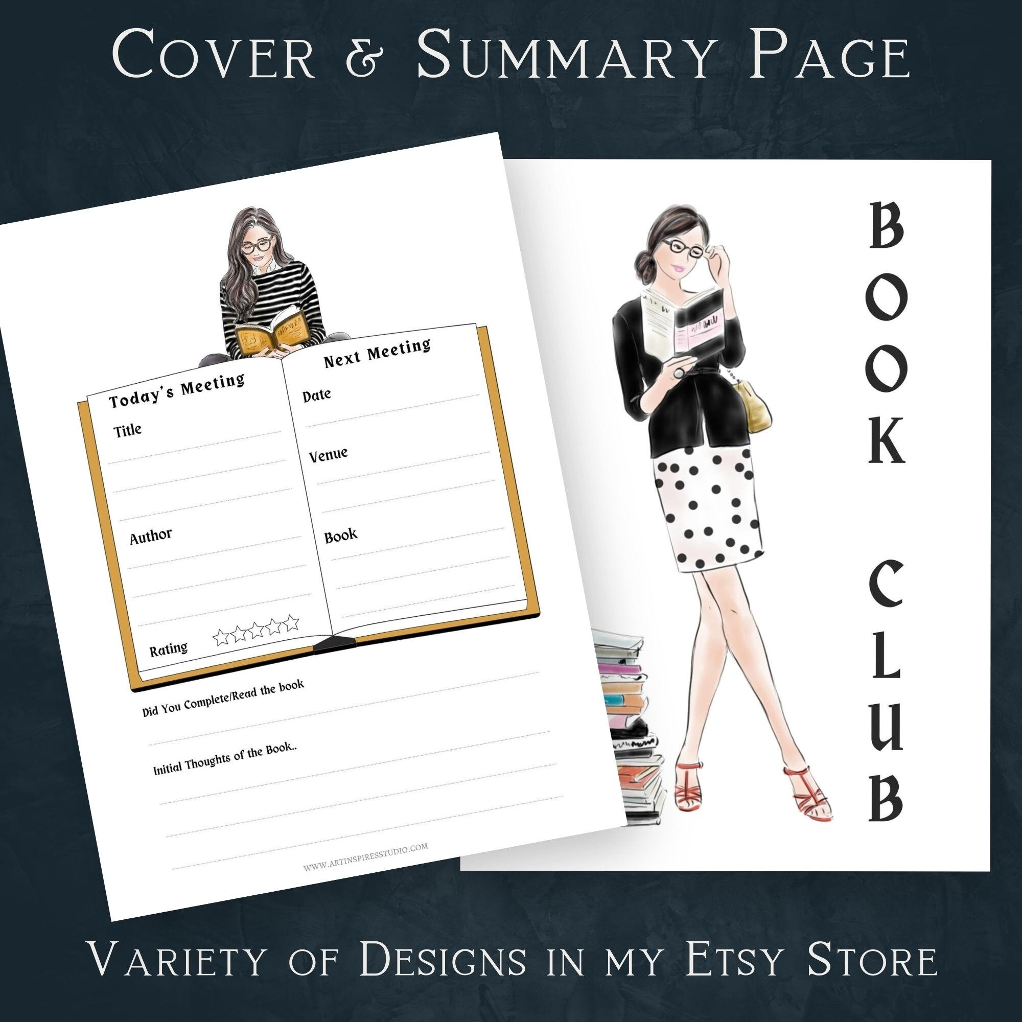 Ladies Book Club Planner, Book Club Discussion, Book Gift, Reading ...