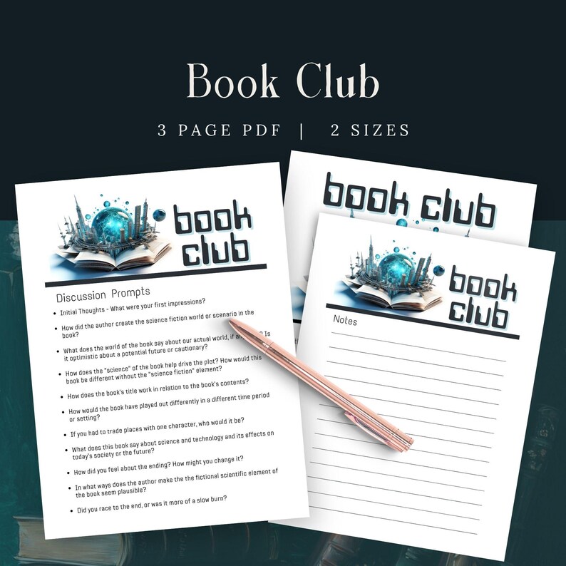 Sci Fi Book Club Printable, Science Fiction Discussions, INSTANT ...