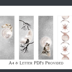 Moon Printable Bookmarks Full Moon Book Gift Lunar - Etsy